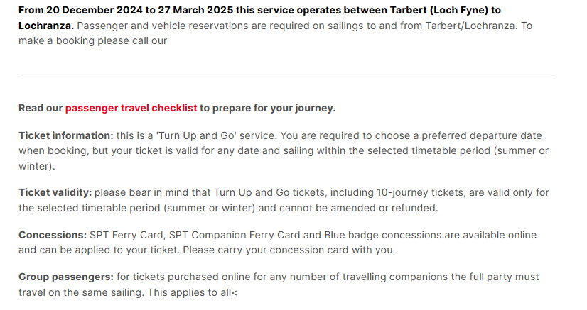 Tarbert (Loch Fyne) - Lochranza | Caledonian MacBrayne